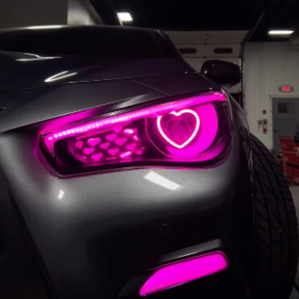 Heart Shaped Flow Series LED Halos – Custom Color-Changing Headlight ...
