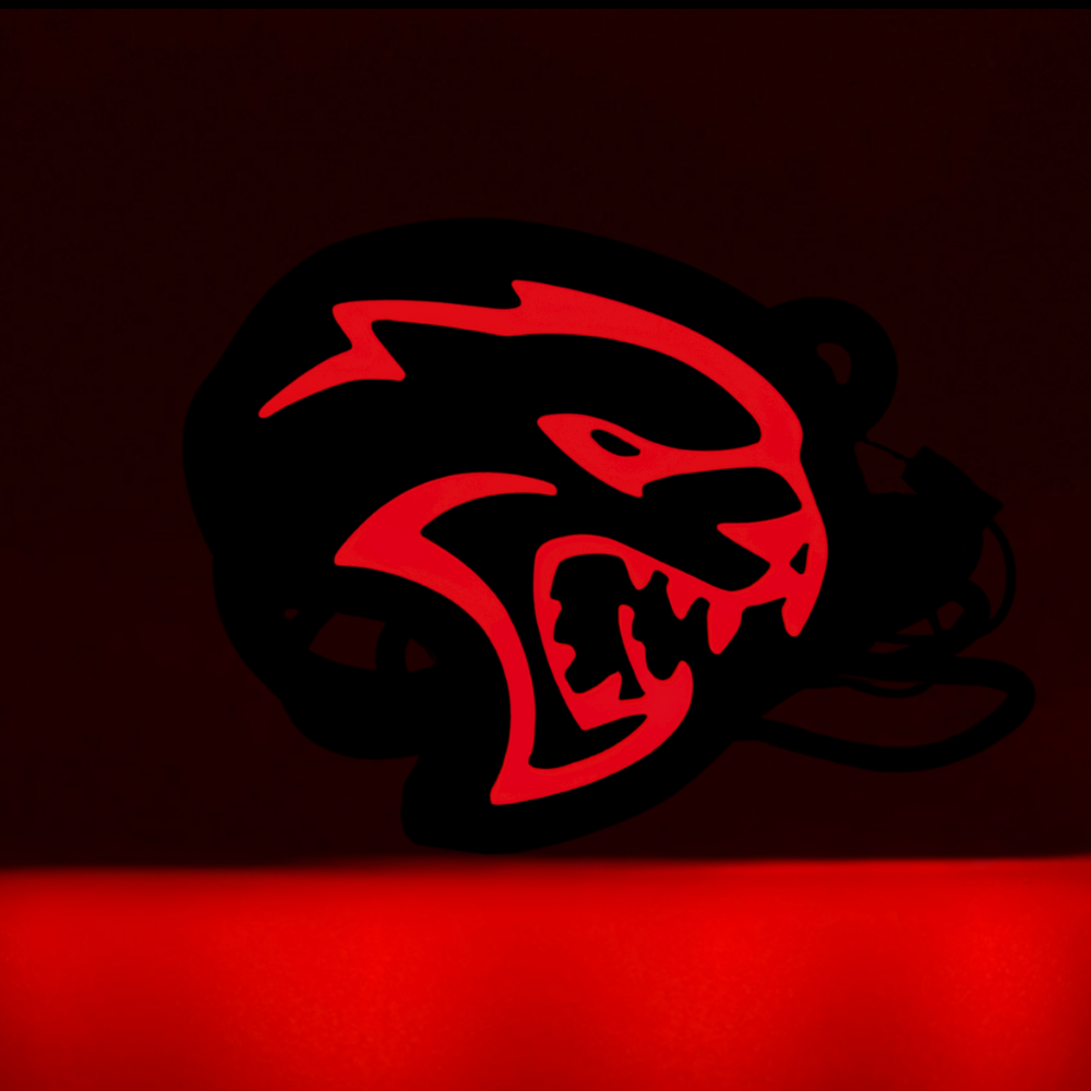 Hellcat Logo - Illuminated Dodge Car Emblem